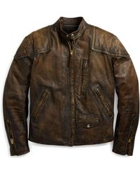 Men's RRL Leather jackets On Sale - Lyst