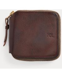 RRL Leather Zip Wallet in Brown for Men | Lyst UK
