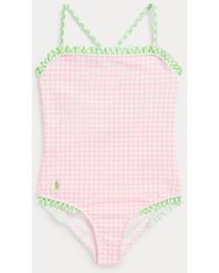 Polo Ralph Lauren Ralph Lauren Girl's Gingham Ruffled One-Piece ...