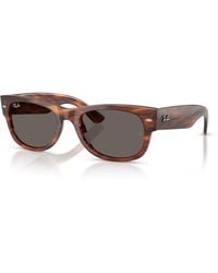 Ray-Ban Mega Wayfarer Ii Sunglasses Frame Blue Lenses in Black | Lyst UK