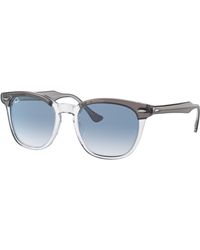 Ray-Ban Rb0707s Sunglasses Transparent Grey Frame Blue Lenses 53-21 in ...