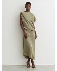 Reiss Kenzie Asymmetric Dress in Green | Lyst