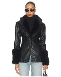 WeWoreWhat Faux Fur Collar Balloon Jacket in Brown | Lyst UK