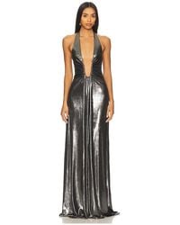 Misha The Cowl Neck Jersey Dress in Black | Lyst UK