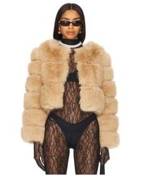 Line & Dot Cairo Faux Fur Coat in Black | Lyst UK