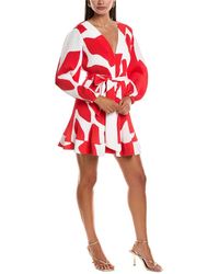 MILLY Haddy Pleated Mini Dress in Yellow | Lyst UK