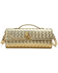 Tiffany & Fred Paris Studded Woven Envelope Clutch in Brown | Lyst UK
