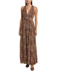MILLY Queen Leopard Printed Bustier Dress in Brown | Lyst