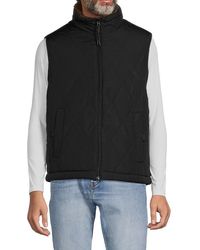 Andrew Marc Buchman Faux Shearling Puffer Vest in Blue for Men | Lyst UK