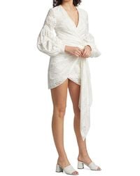 Acler Lace-Panel Dress in White | Lyst UK