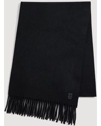 Sandro Fringed Wool Scarf in Natural for Men | Lyst UK