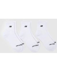 New Balance Logo Socks in White | Lyst UK
