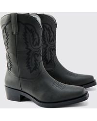 BoohooMAN Cowboy Boot in Brown for Men | Lyst UK