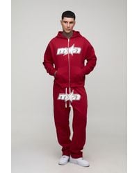 BoohooMAN Tall Oversized Boxy Star Printed Zip Through Hoodie in Black ...