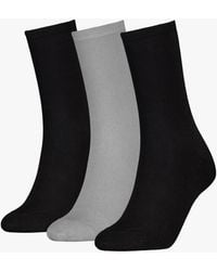 Calvin Klein 3 Pack Giftbox Grid Socks Light Cotton in White | Lyst UK