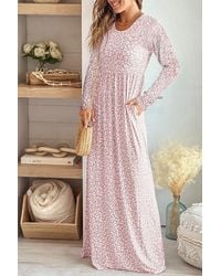 Everyday the Label Leopard Print Maxi Dress Ruffle Sleeves in Purple ...