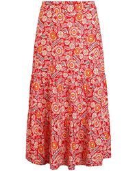 Weird Fish Ladies Harini Printed Double Layered Midi Skirt (Estate) in ...