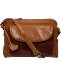 NiNa Amora 'Ilaria' Dark Leather Tote Bag in Brown | Lyst UK