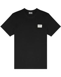DIESEL Small Plaque Logo T-Shirt Cotton in Blue for Men | Lyst UK