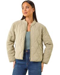 Roman Petite Quilted Puffer Jacket in Pink | Lyst UK