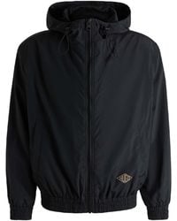 HUGO Windbreaker Jacket in Black for Men | Lyst UK