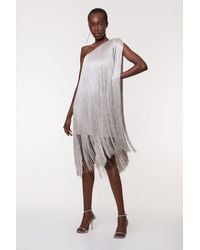 Karen Millen Petite Figure Form Bandage Asymmetric Mini Skirt in Black ...