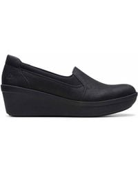 Clarks Natalyn Step Leather Shoes in Black | Lyst UK