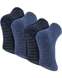 Sock Snob 2 Pack Fairisle Knit Slipper With Sherpa in Blue for Men ...