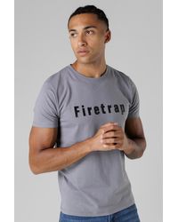 Firetrap Regular Fit Cotton T Shirt With Logo in Black for Men | Lyst UK