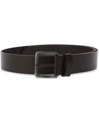 BOSS Accessories Leather Belt With Metal Buckle in Black for Men | Lyst UK
