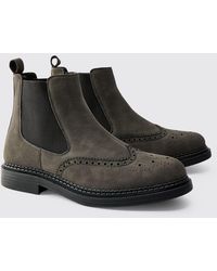 BoohooMAN Pu Chelsea Boot in Brown for Men | Lyst UK