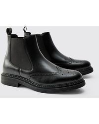 BoohooMAN Pu Chelsea Boot in Brown for Men | Lyst UK
