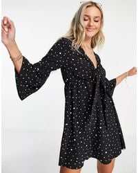 Urban Bliss Leopard Linen-Look Tie Front Waistcoat in Brown | Lyst UK