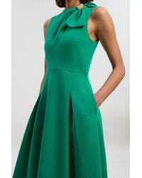 Karen Millen Satin Twill Trim Detail Structured Asymmetric Neck ...