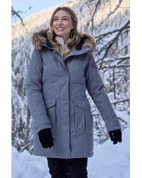 Mountain Warehouse 'Aurora' Down Jacket Waterproof Faux Fur Hood Warm ...