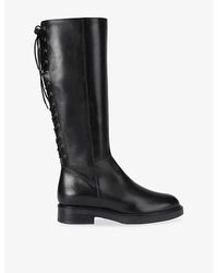 Carvela Kurt Geiger Leather Trento Knee Boots in Black | Lyst UK
