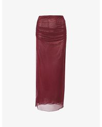 Dissh Hadley Twist Stretch-Woven Midi Skirt in Brown | Lyst