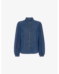 Whistles Chambray Shirt in Blue | Lyst