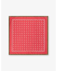 Drake's Polka Dot Logo Cotton Bandana in Blue for Men | Lyst UK