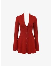 House Of Cb Ayla Asymmetric Wool-Blend Mini Dress in White | Lyst UK