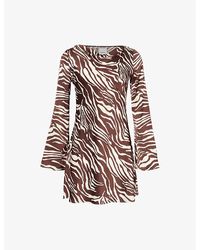 Reformation Pike Satin Dress in Natural | Lyst