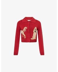 House Of Sunny Whippet Tripper Cotton-Blend Cardigan in White | Lyst UK