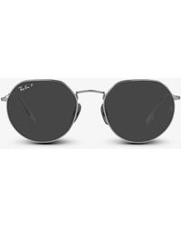 Ray-Ban Rb8265 Jack Ii Aviator-frame Titanium Sunglasses in Purple | Lyst