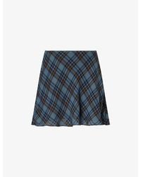 Reformation Carla Herringbone Tweed Mini Skirt in Grey | Lyst UK
