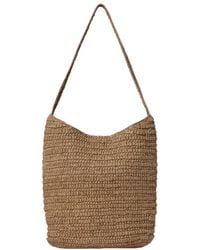 The Row Alma Raffia Shoulder Bag in Black | Lyst UK