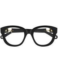 Chloé Chlo Eyewear Oval-Frame Glasses in White | Lyst UK