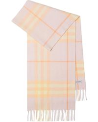 Burberry Checked Fringed-Edge Scarf in Green for Men | Lyst UK