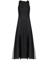 Loulou de Saison 'Size Iraka Silk-Twill Dress in Black | Lyst