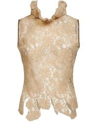GIUSEPPE DI MORABITO Lace-Up Sleeveless Top in Natural | Lyst UK