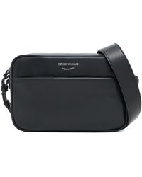 Emporio Armani Logo-Print Padlock Shoulder Bag in Grey | Lyst UK
